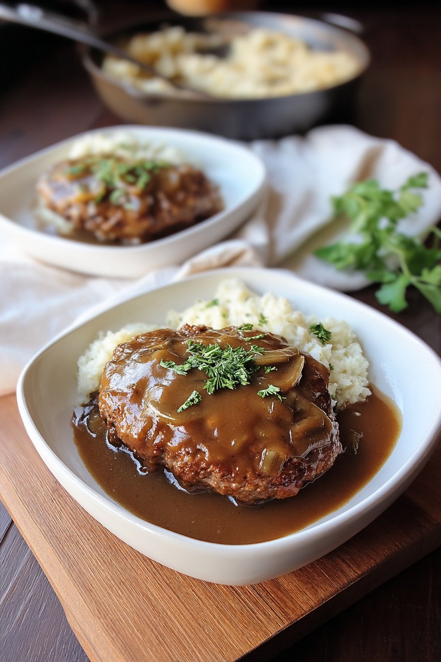 Salisbury Steak Recipe with Brown Gravy | Cook Daily Recipe